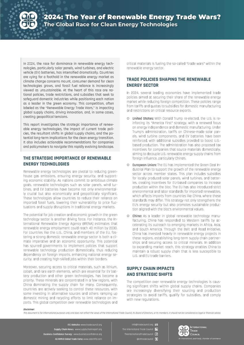2024: The Year of Renewable Energy Trade Wars - The International Trade ...