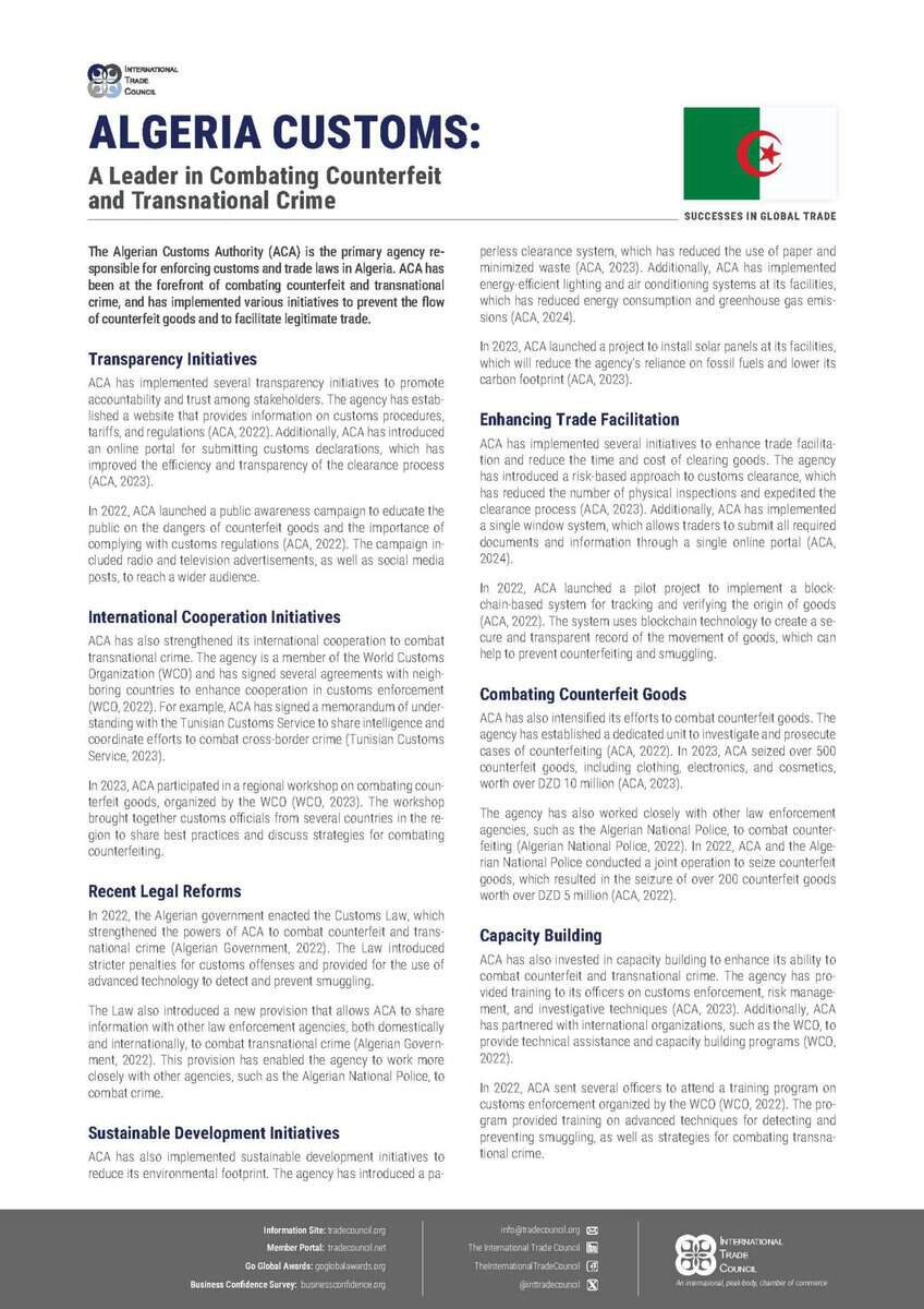 Algeria Customs: Combatting Crime & Counterfeiting