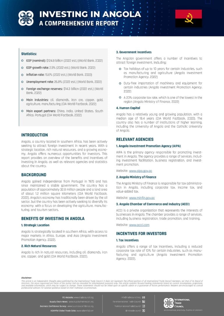 Doing Business with Angola - The International Trade Council