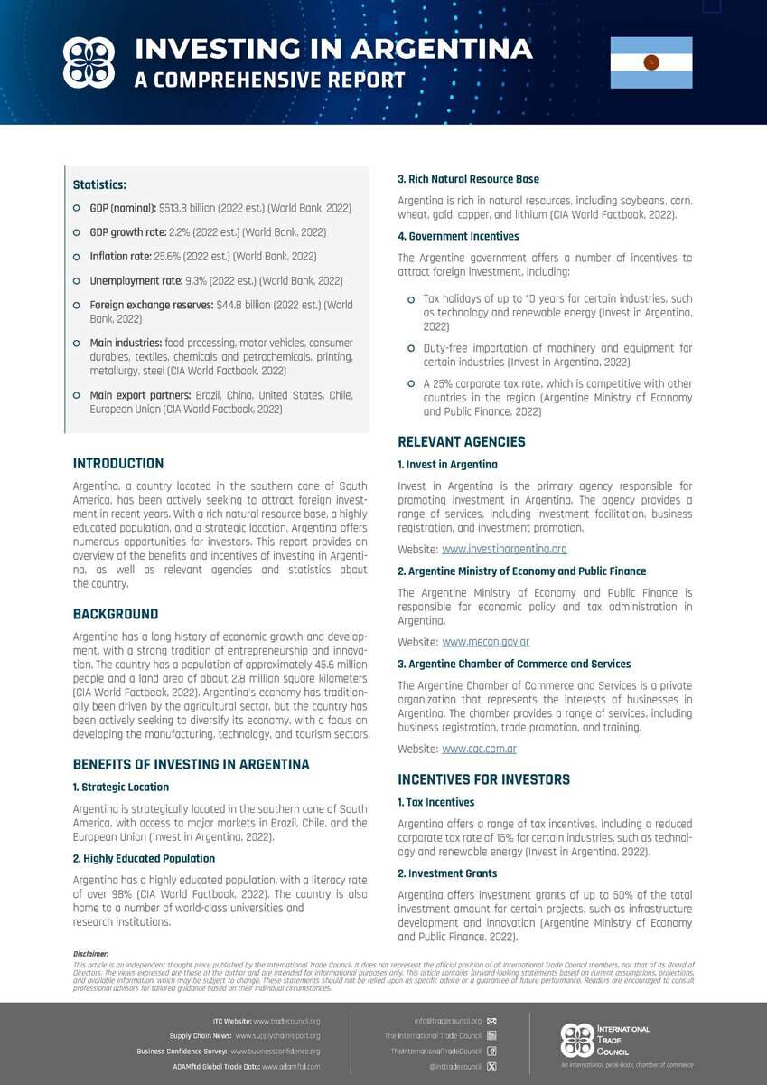Doing Business with Argentina - The International Trade Council