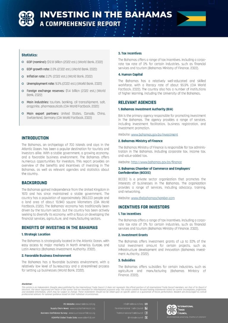 Doing Business with the Bahamas – The International Trade Council