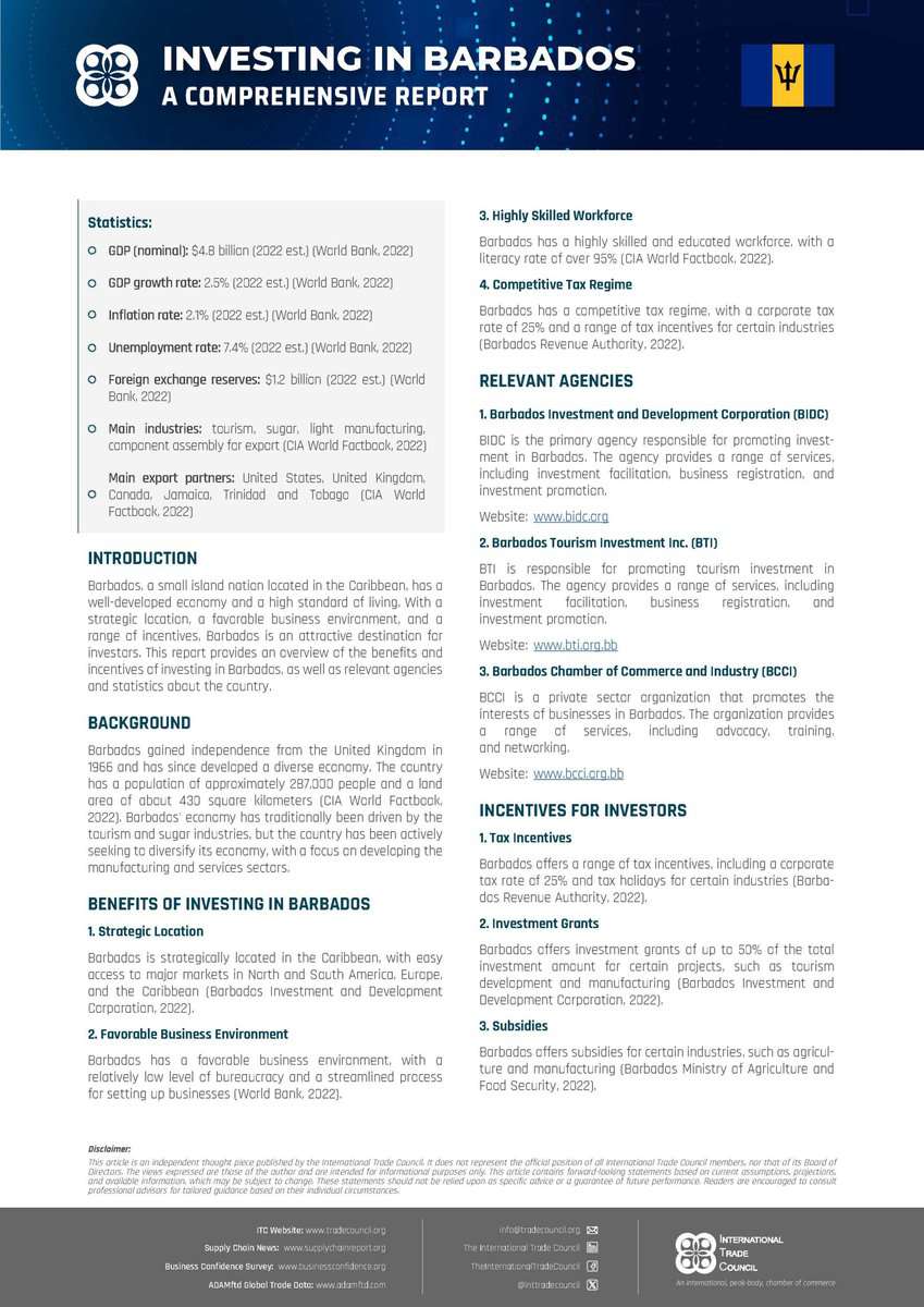 Doing Business with Barbados - The International Trade Council