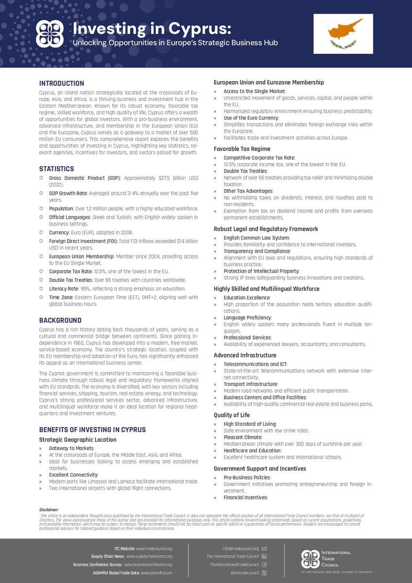 Investing in Cyprus - The International Trade Council