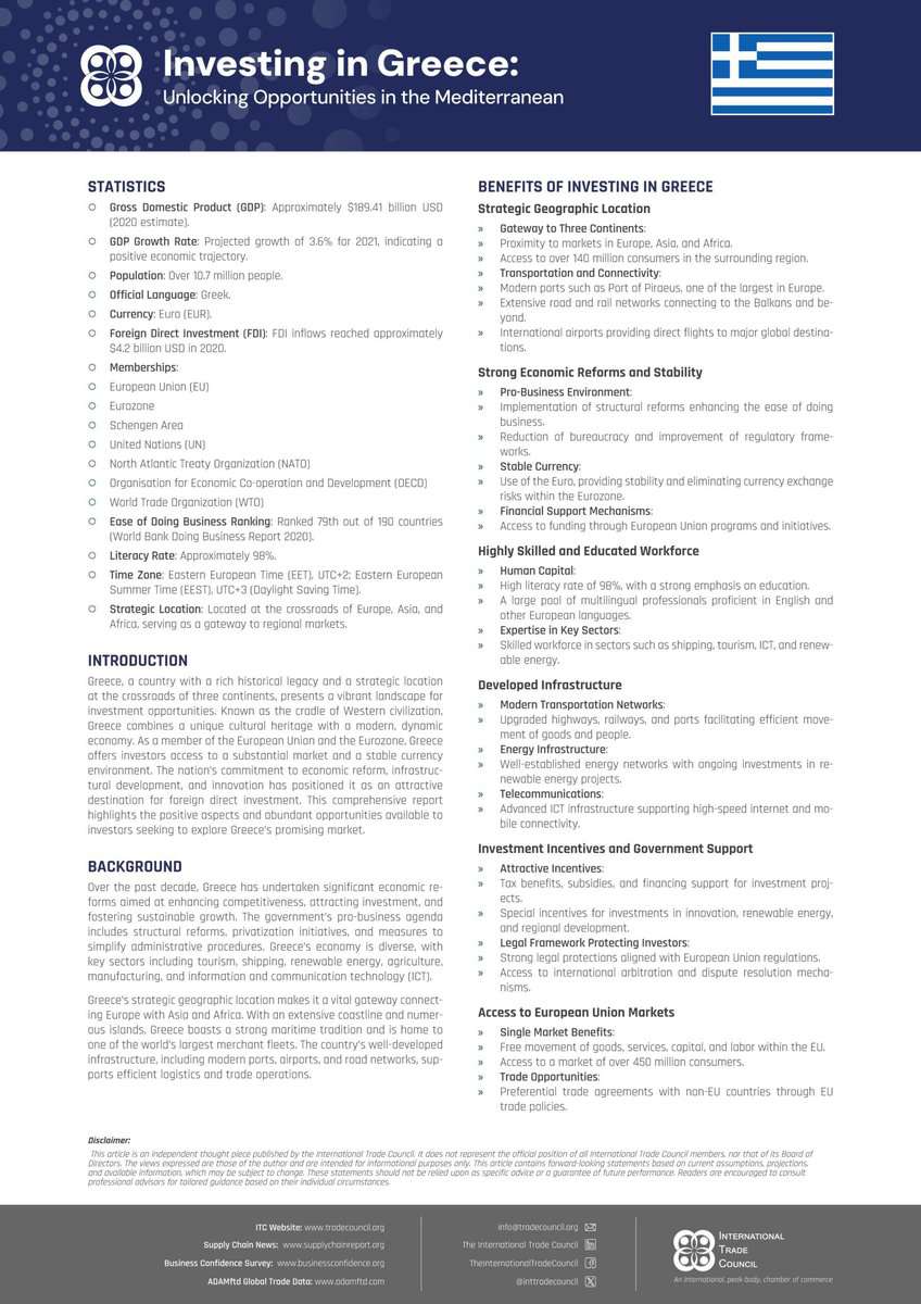 Investing in Greece - The International Trade Council